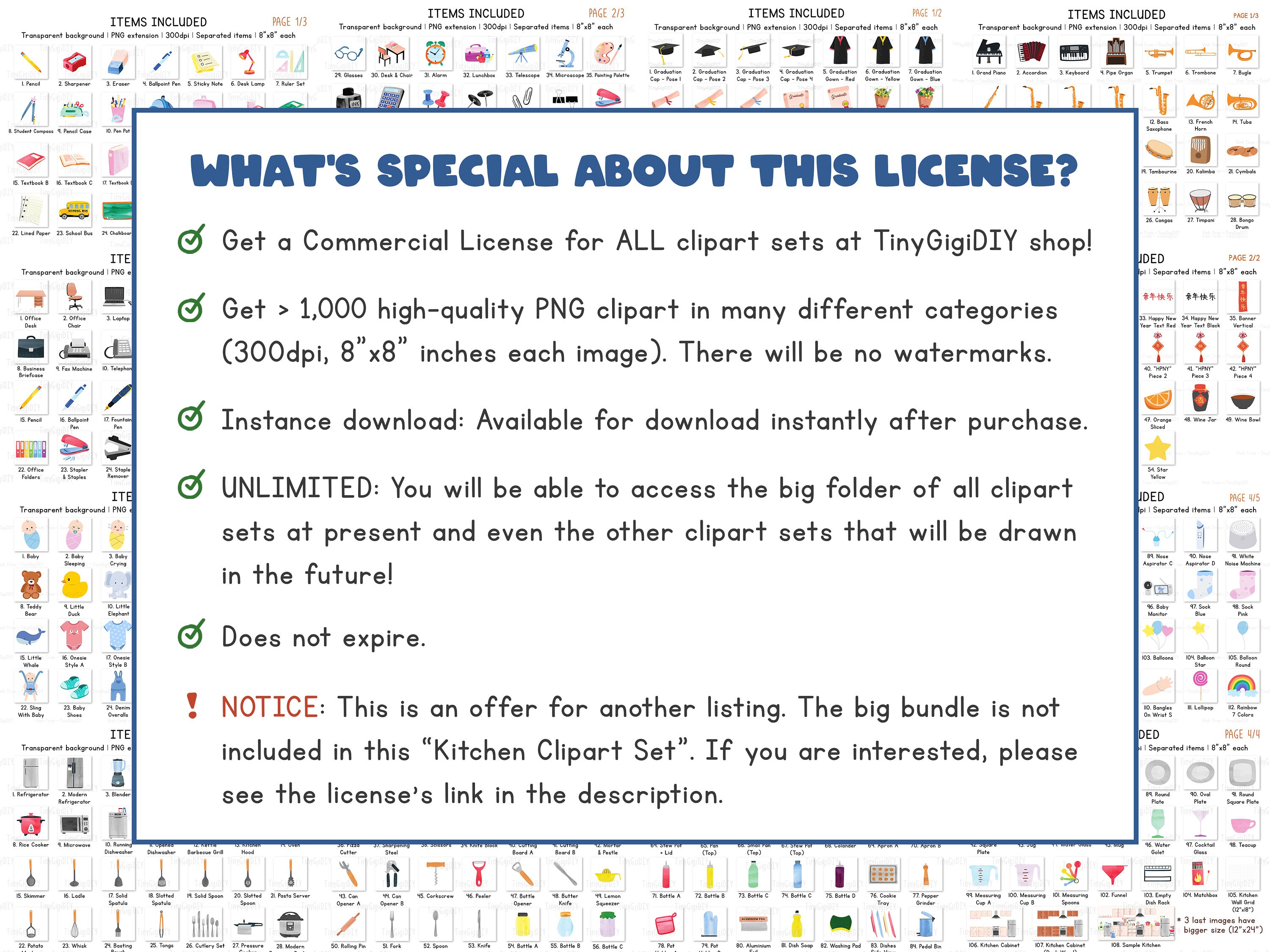 Kitchen Utensils Clipart Bundle Cooking Clipart Set Png - Etsy