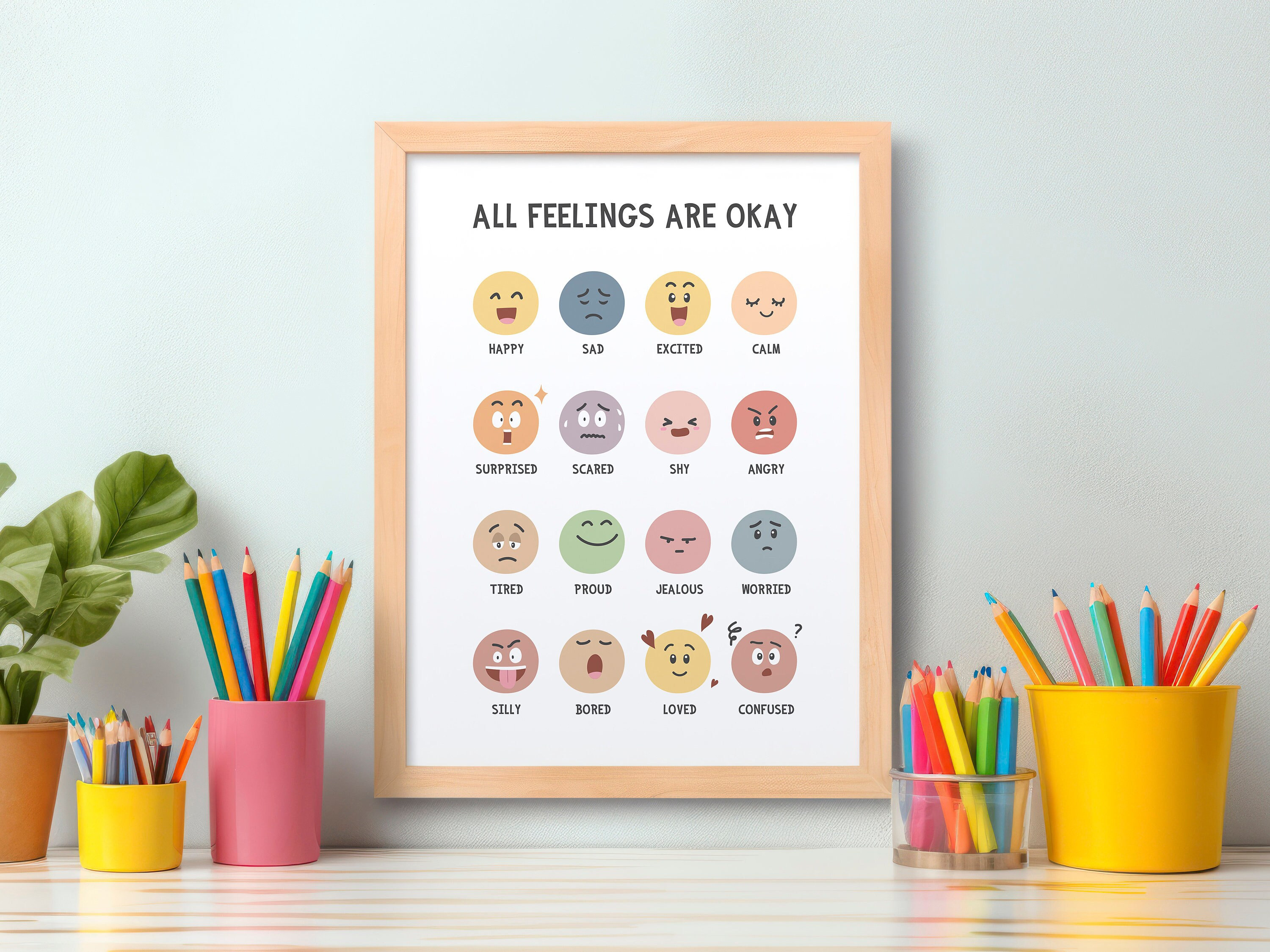 Feelings Chart Poster All Feelings Are Okay Emotions Print - Etsy