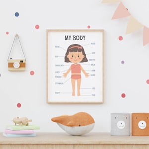 Body Parts Poster: Kids Educational Wall Art (digital Download) - Etsy