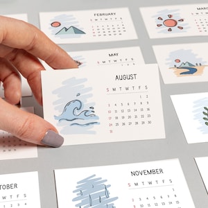 2025 Mini Calendar: Simple Pocket Calendar Cards (printable PDF) - Etsy
