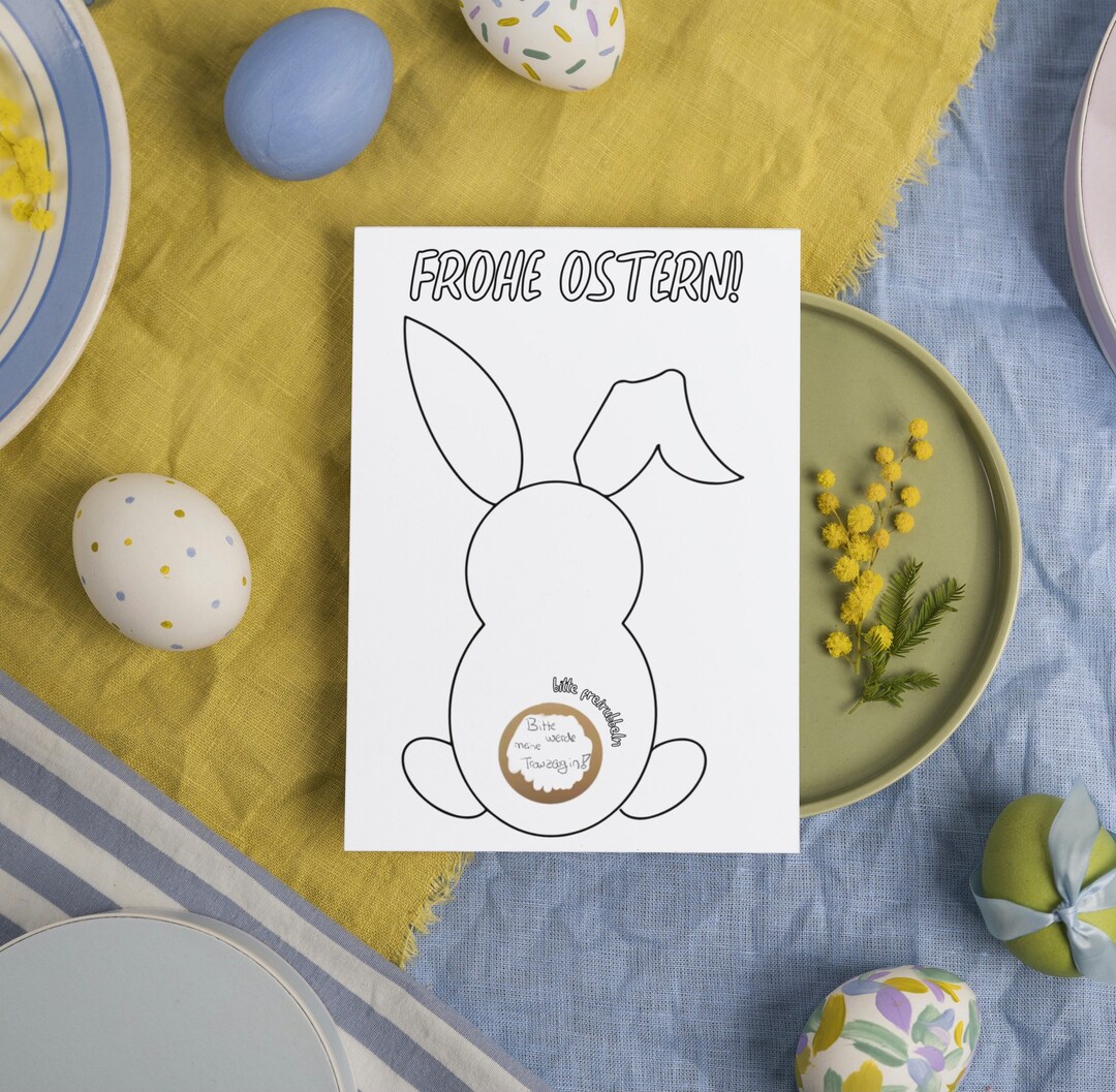 Scratch Cards for Easter, Label the Easter Bunny Yourself, Super Easy ...