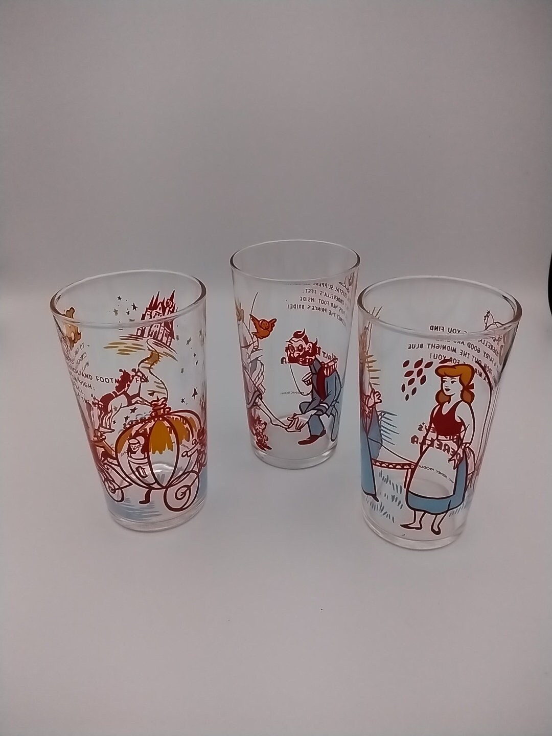 Disney Cinderella Jelly Jar Glasses Vintage - Etsy