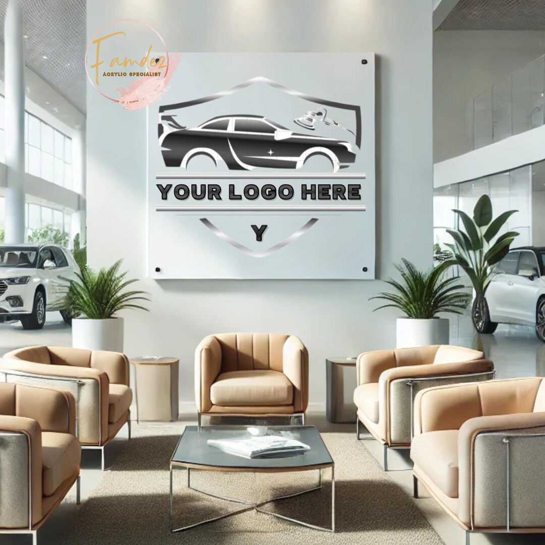 Modern Acrylic Waiting Area Sign - Customizable Design for Car ...