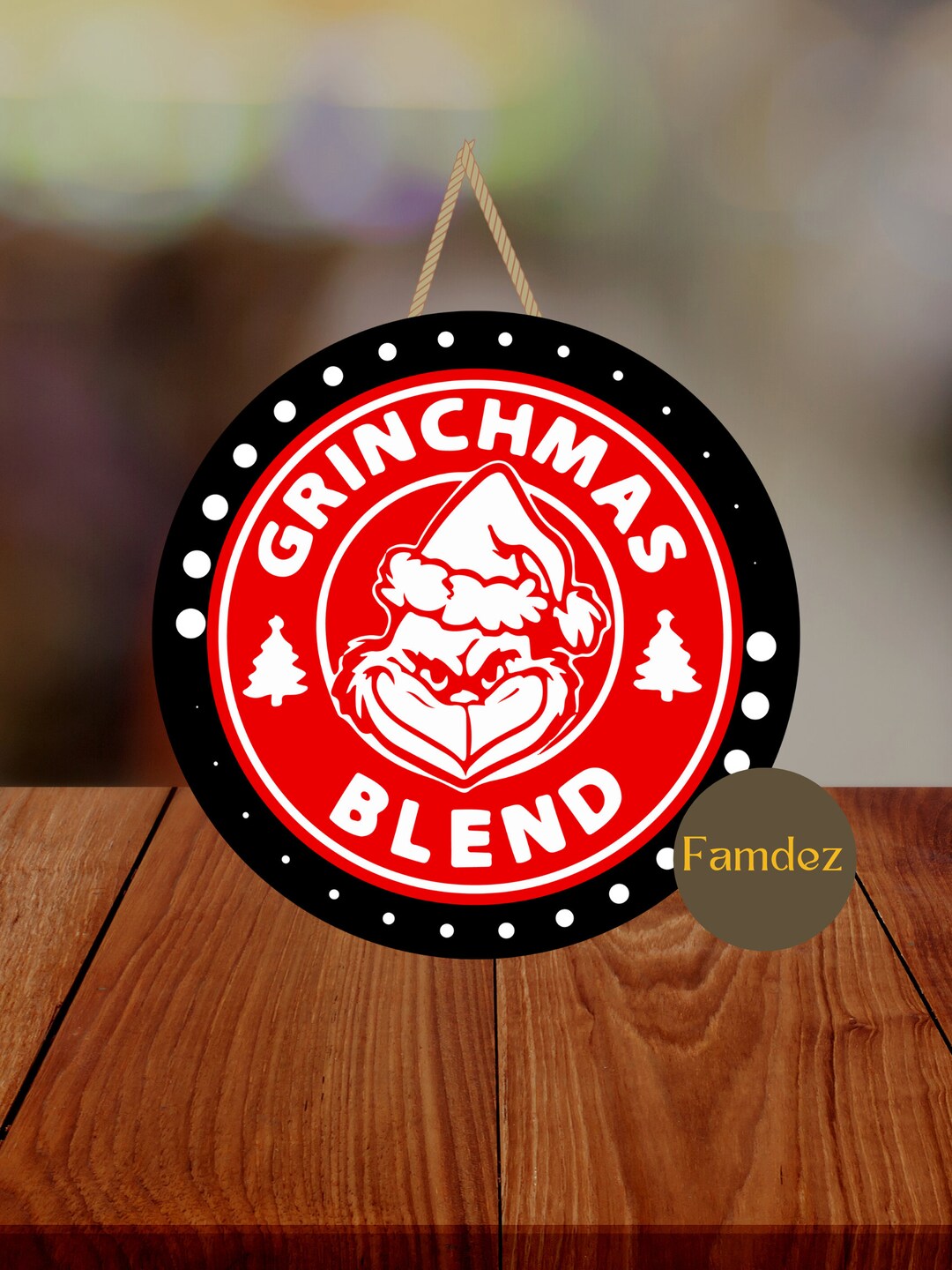 Grinchmas Blend Door Sign , Round Door Hanger for Christmas, Christmas ...