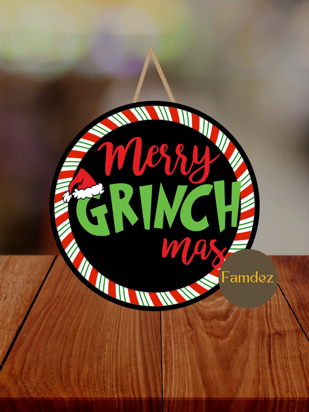Merry Grinchmas Door Sign , Round Door Hanger for Christmas, Christmas ...