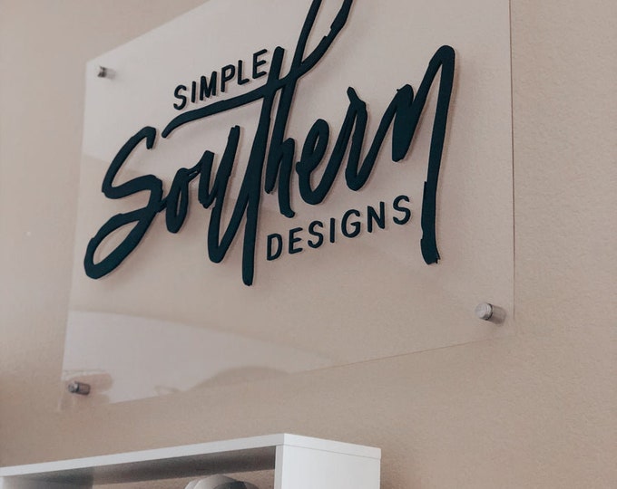 Personalized Acrylic Business Sign | Custom Acrylic Business Logo Sign ...