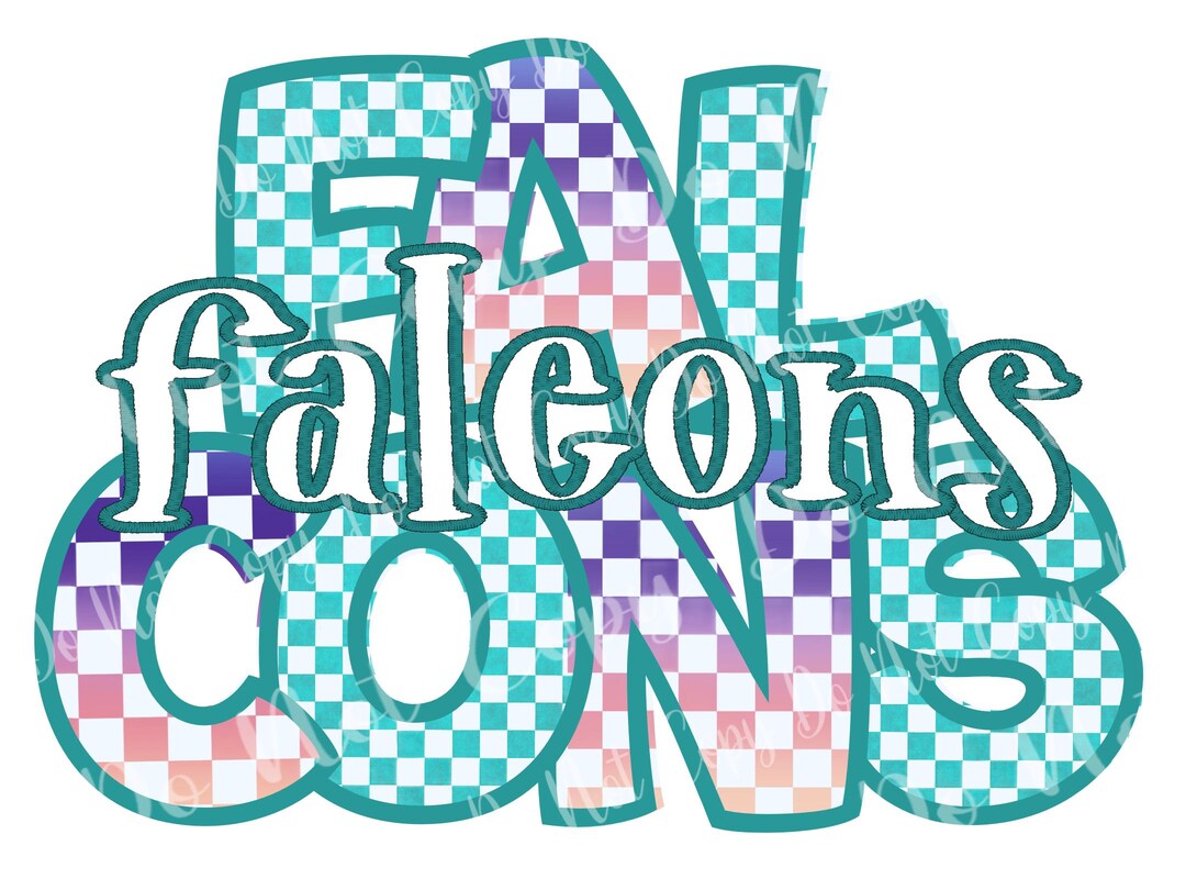 Falcons Retro Rainbow Checker TEAM Design | Digital Download | PNG File ...