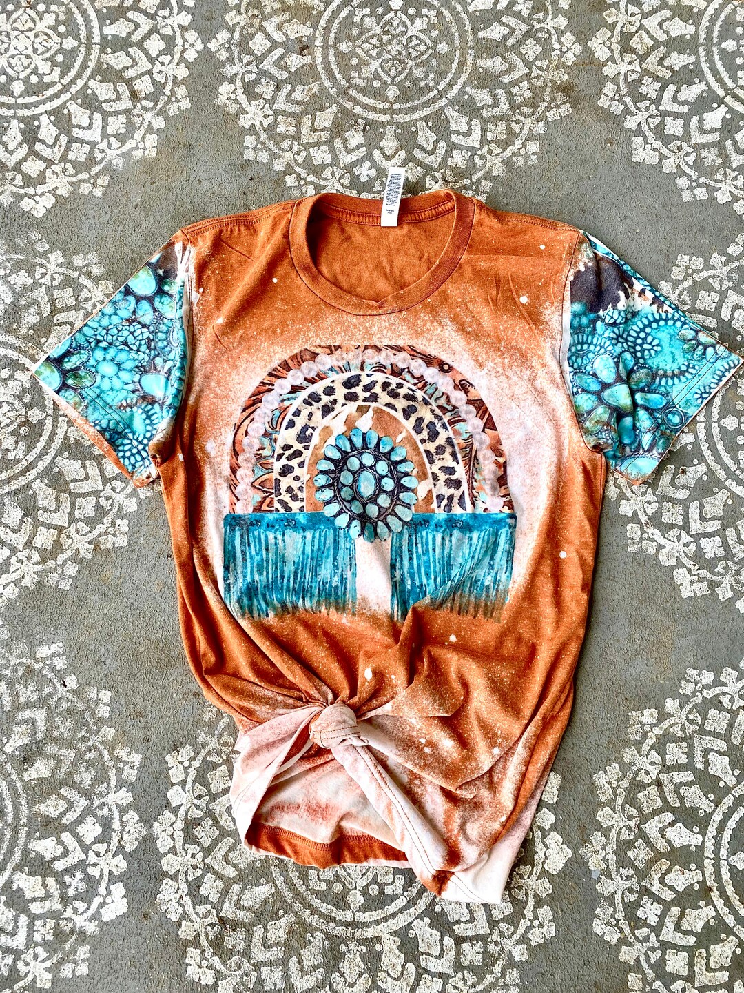 Bleached Shirt Rainbow Turquoise - Etsy