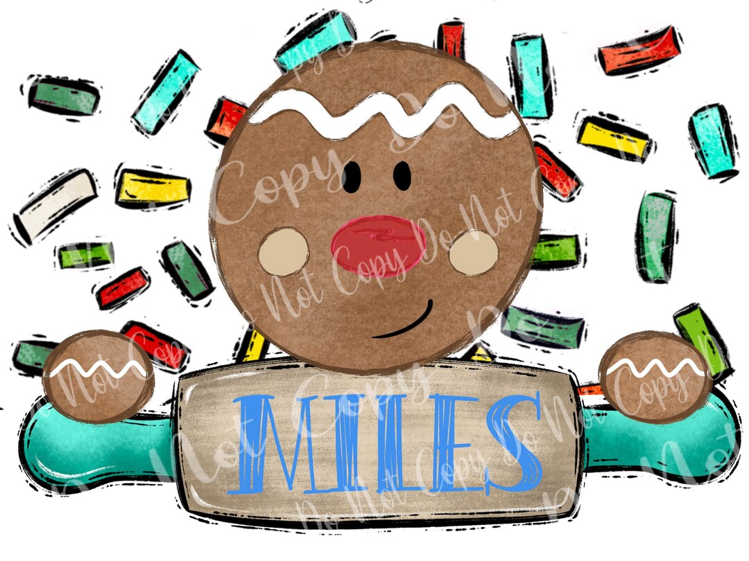 Digital Png File Designs Gingerbread Boy Rolling Pin Nameplate ...