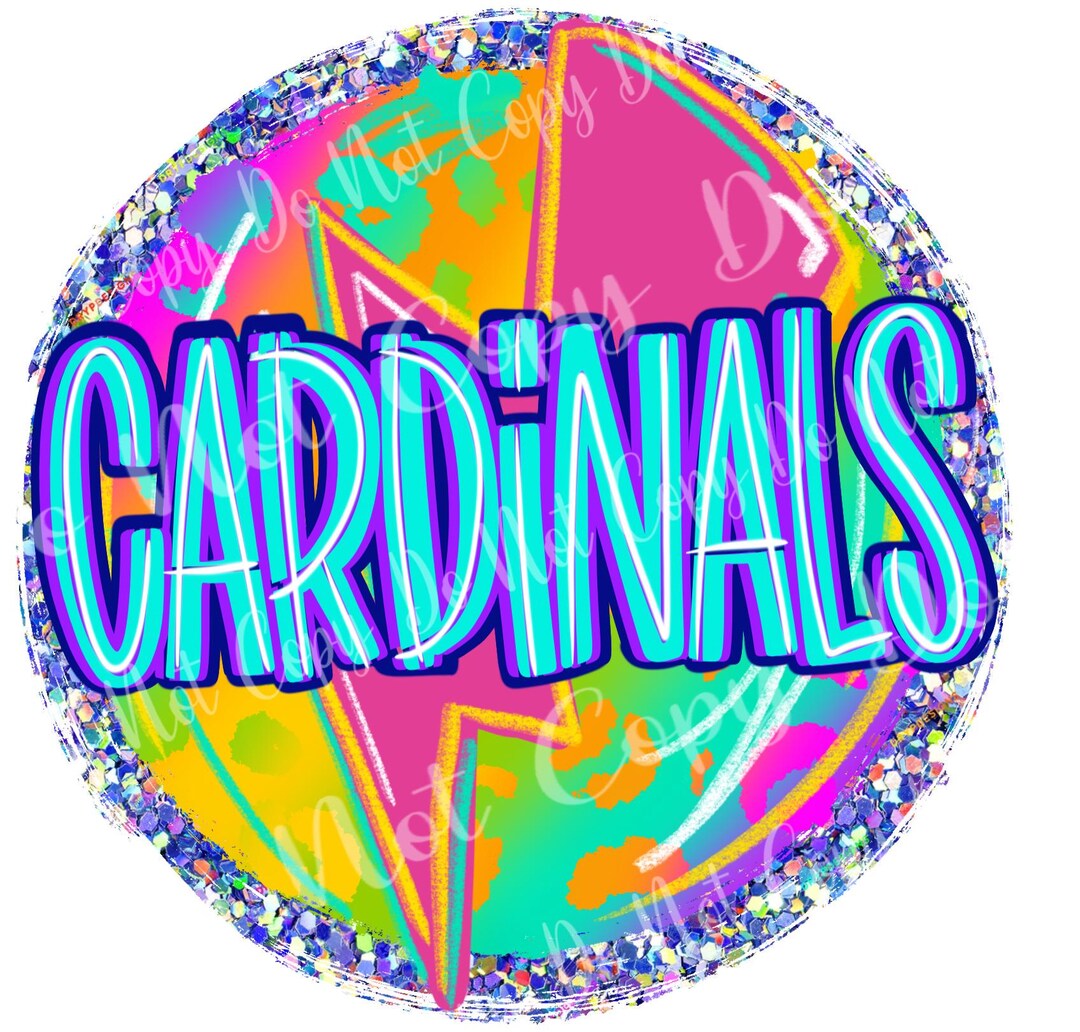 Cardinal School Mascot, Neon Circle Mascot, School Spirit Neon Png ...
