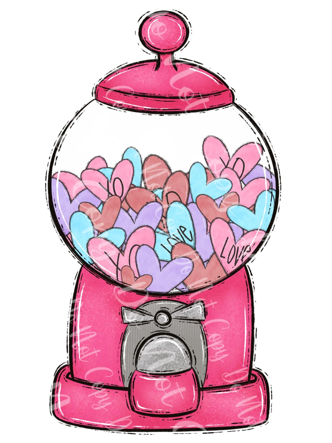 Valentine Gum Ball Machine Instant Digital Download | Kids PNG File ...
