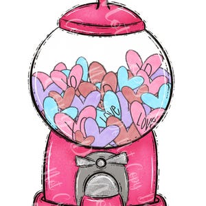 Valentine Gum Ball Machine Instant Digital Download | Kids PNG File ...