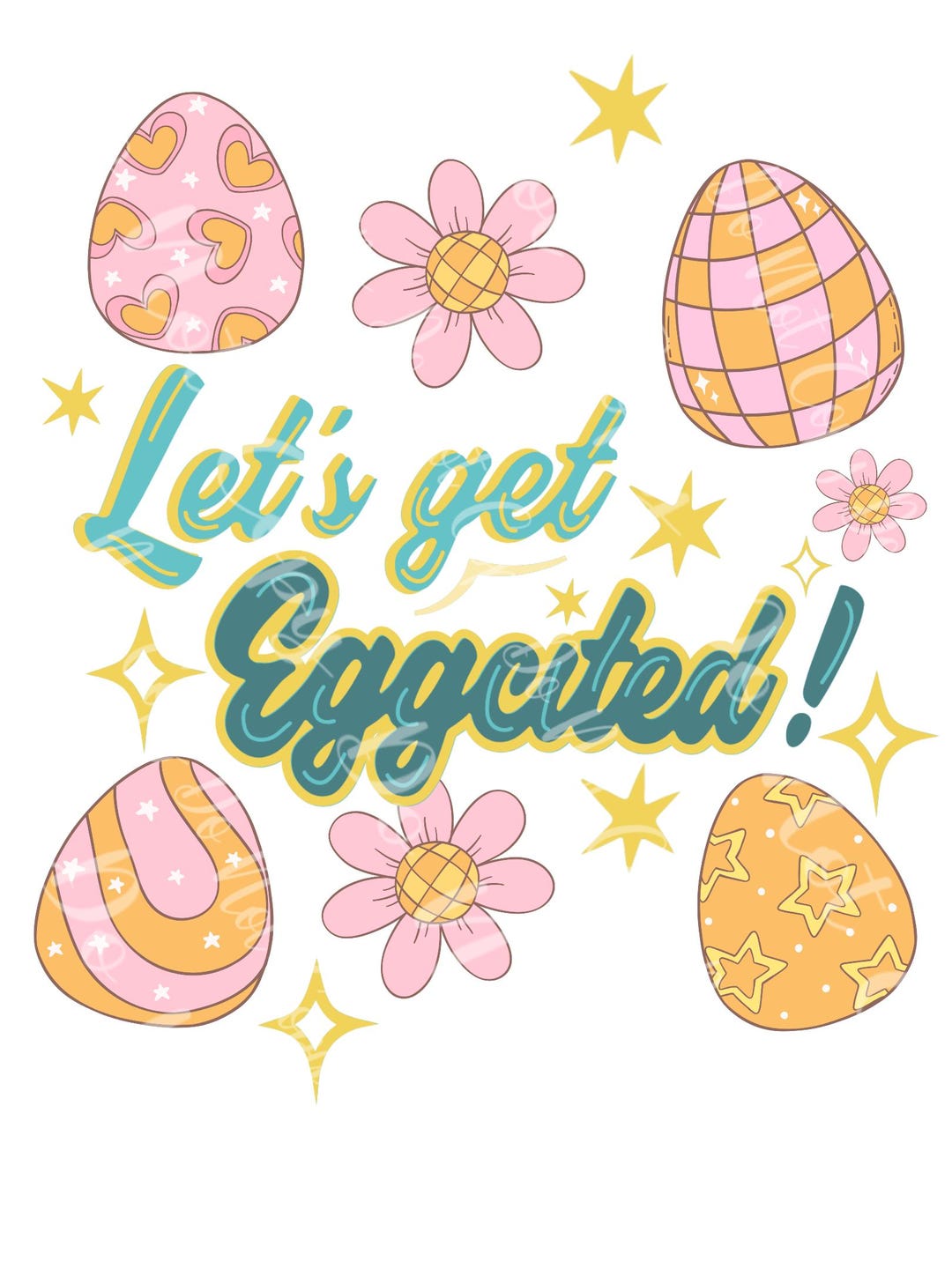 Let’s Get Eggcited PNG, Spring Floral Chinoiserie Egg Png, Grand ...