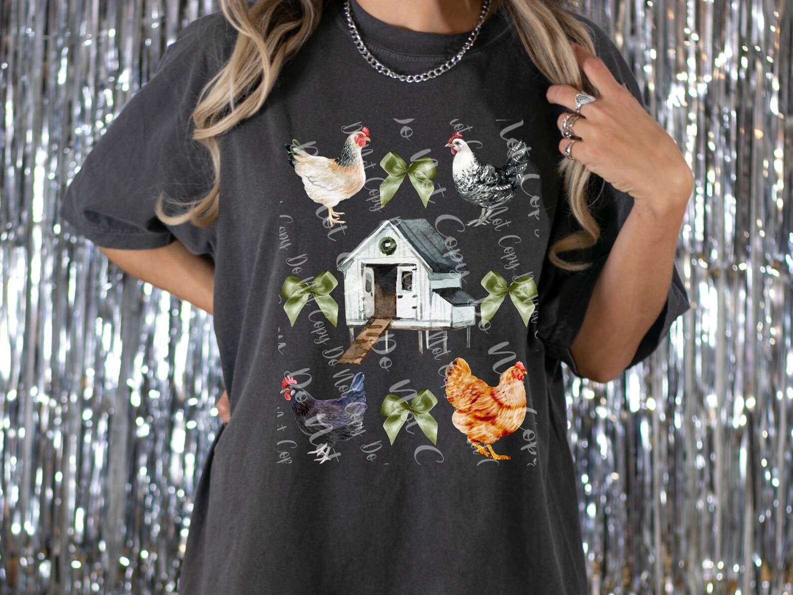 Coquette Chicken PNG, Chicken Png, Olive Green Bow, Farm Animals ...