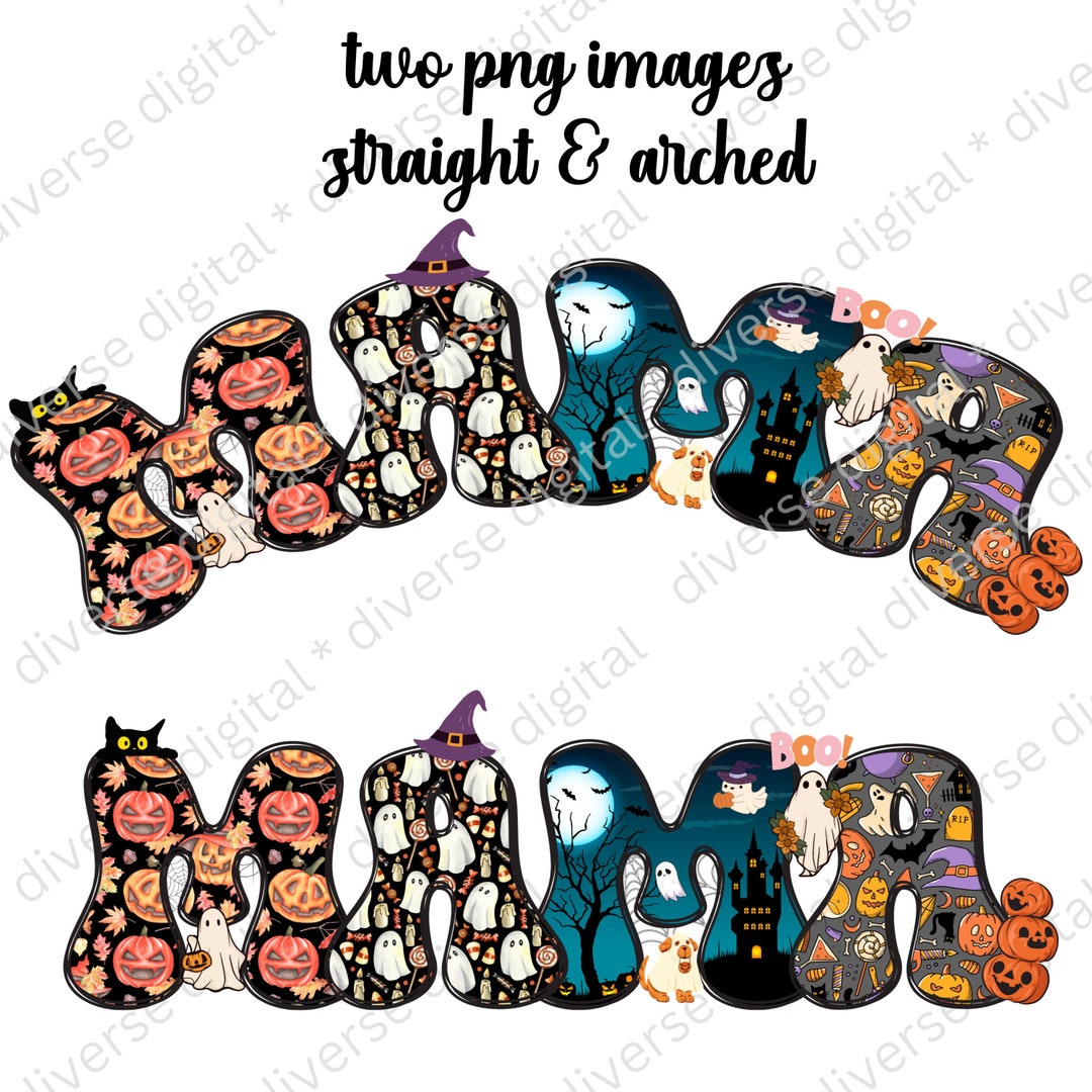 Mama Halloween Ghosts Pumpkins Black Cat 2 Png Images Shirts Hoodies ...