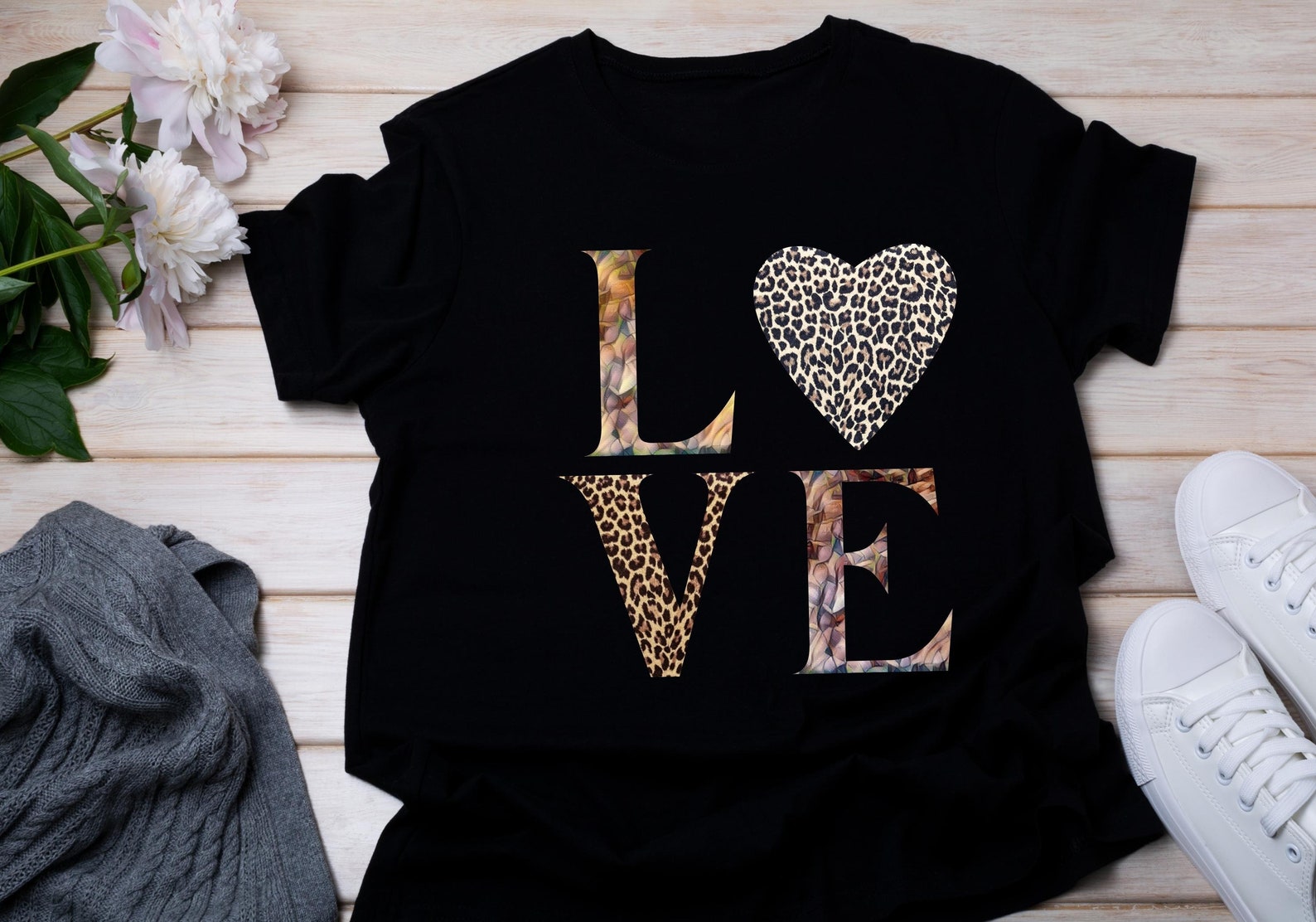LOVE Heart Leopard Animal Print Digital Art Download Print Wall Art, T ...