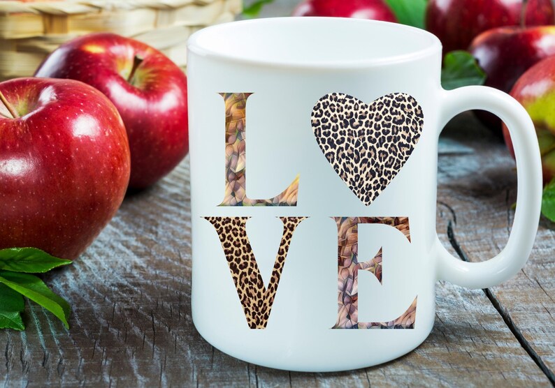LOVE Heart Leopard Animal Print Digital Art Download Print Wall Art, T ...