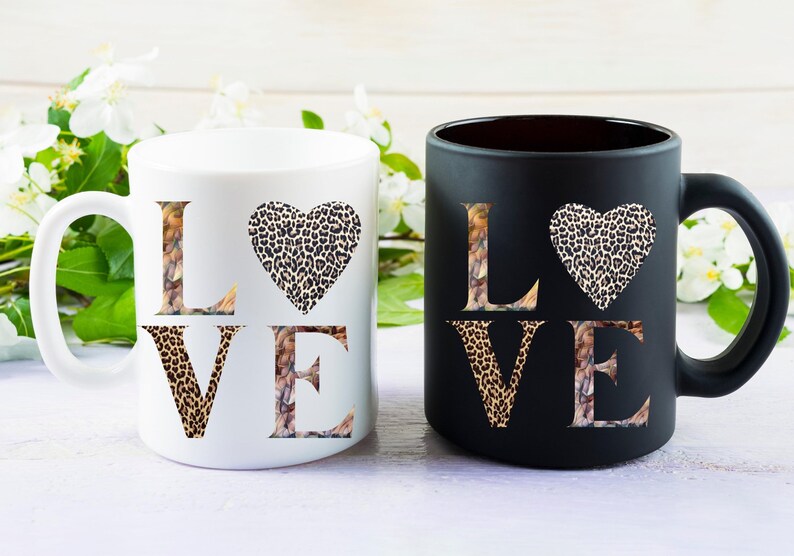 LOVE Heart Leopard Animal Print Digital Art Download Print Wall Art, T ...