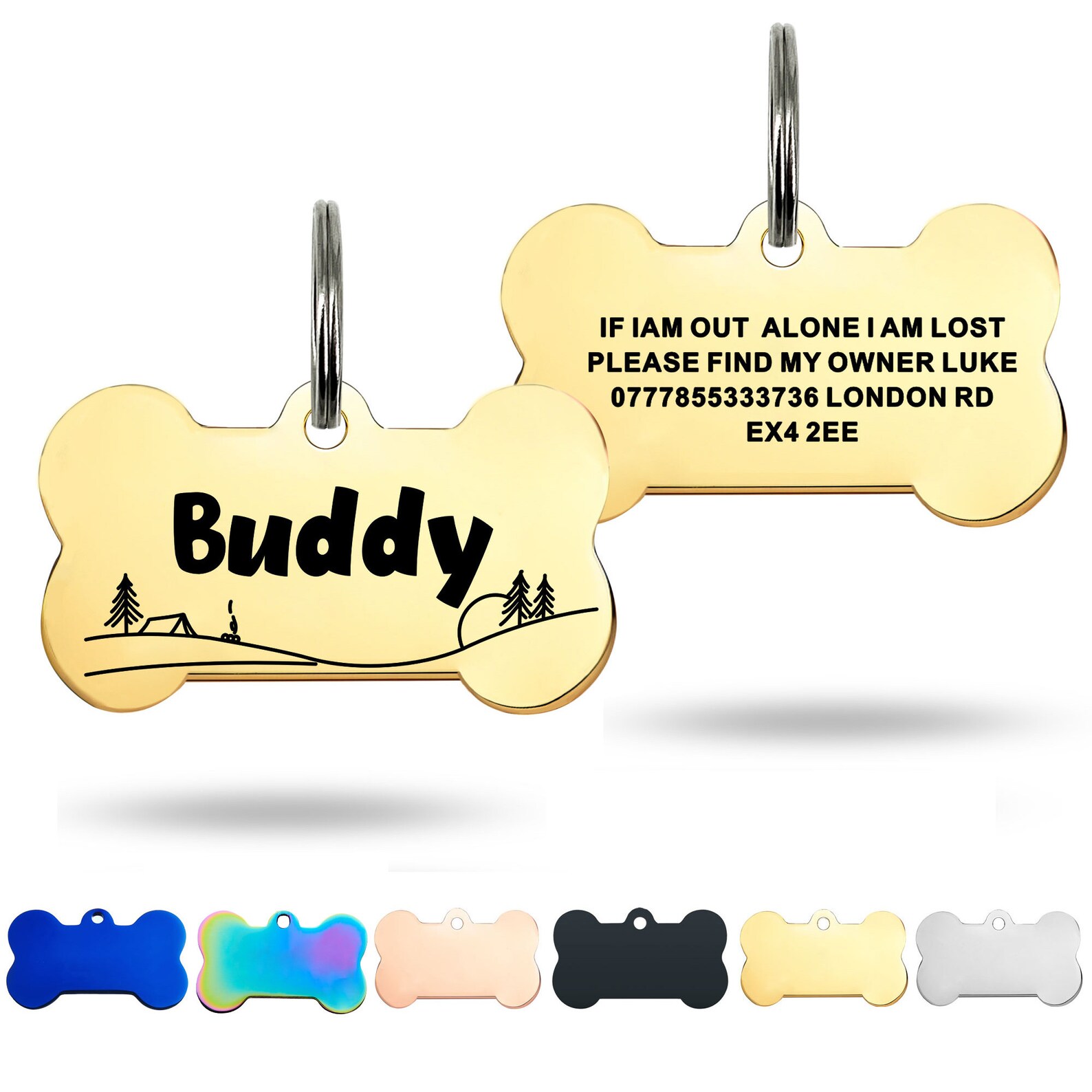 Stainless Steel Pet ID Tags Personalized Dog Tags and Cat Tags Engraved ...