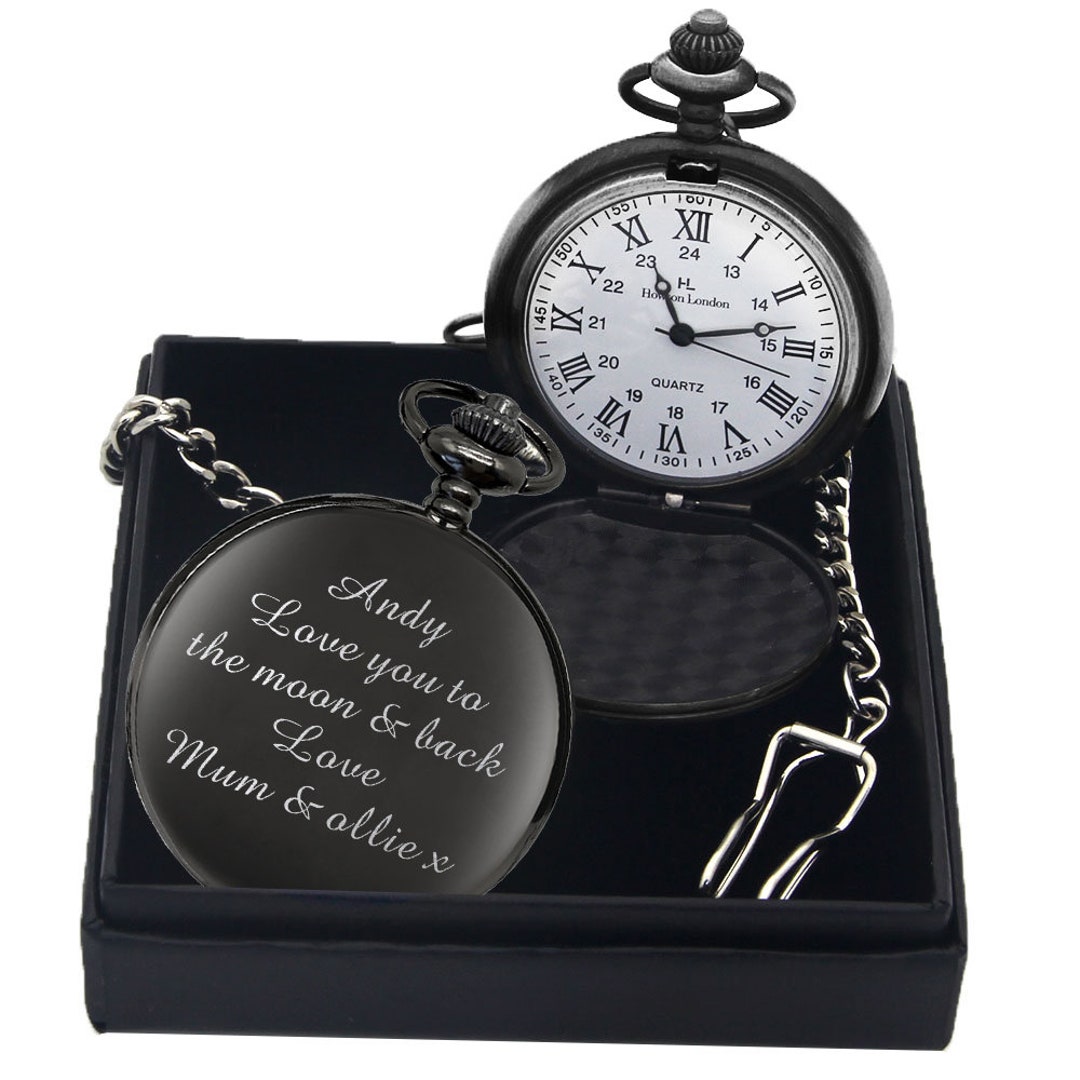 Personalized Pocket Watch Engraved Pocket Watch and Chain Personalized ...