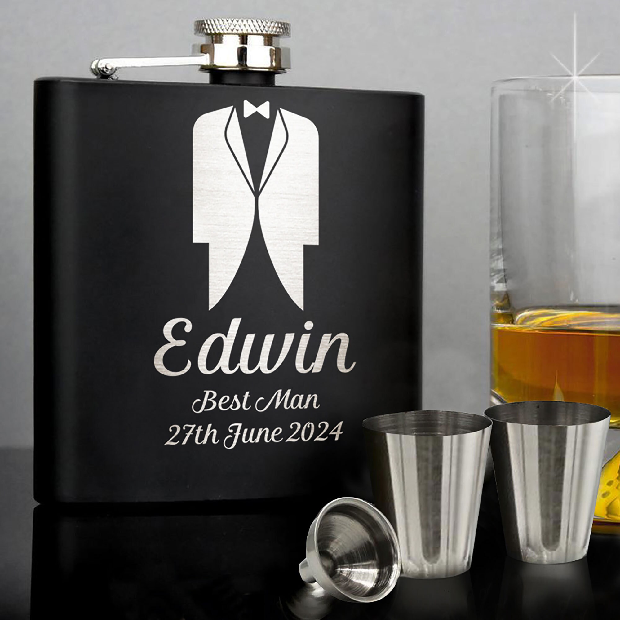 Personalized Hip Flask for Men Engraved Flask Wedding Favours for ...