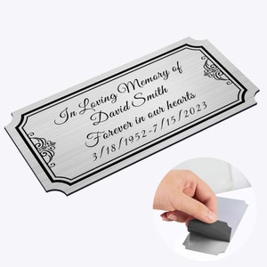 Engraved Name Plate Personalized Memorial Plaques for Doors Urns Solid ...