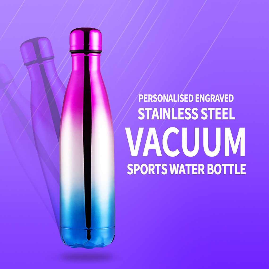 Personalized Engraved Insulated Water Bottle Stainless Steel Double ...