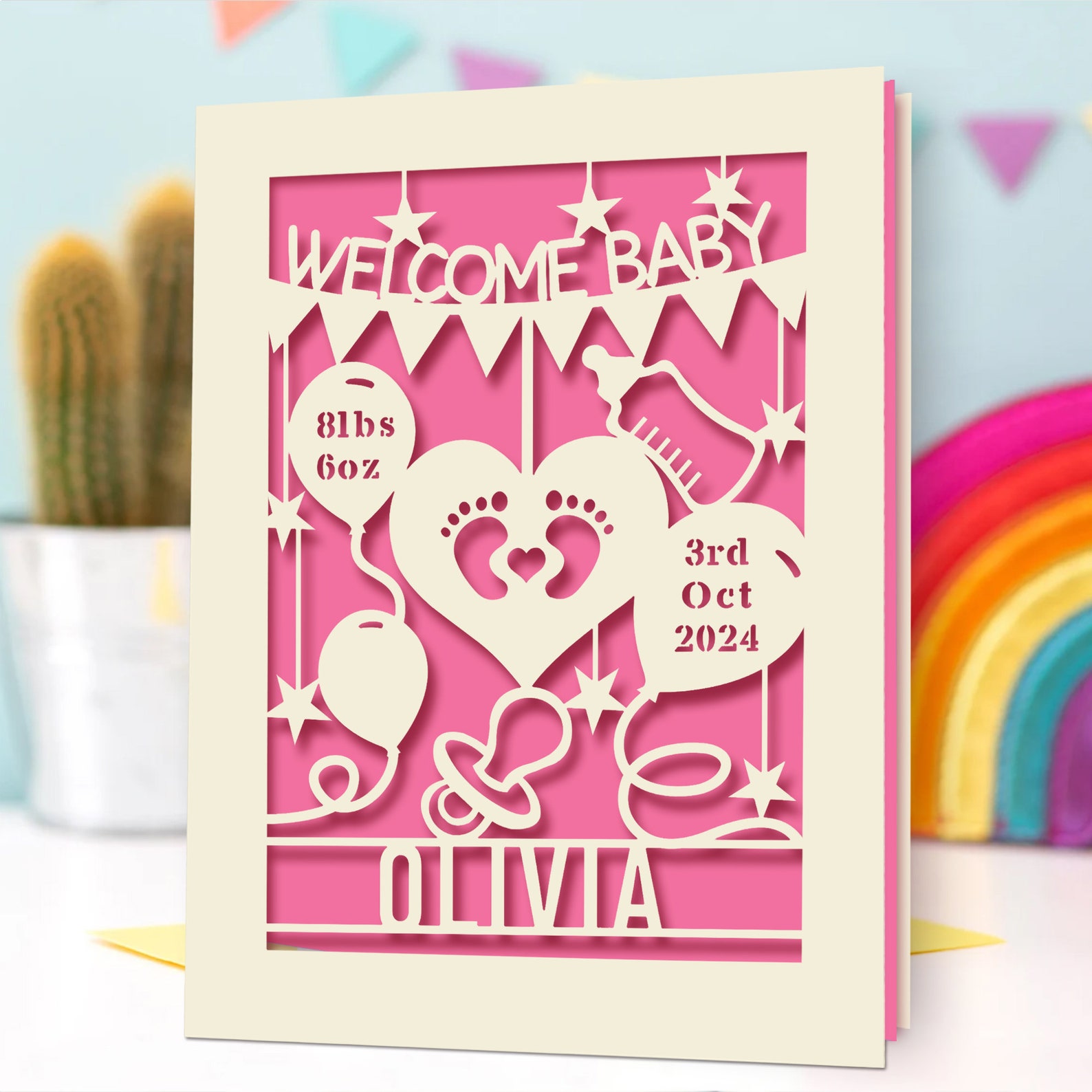 Personalized New Baby Card Custom New Baby Cards Gifts Congratulations ...