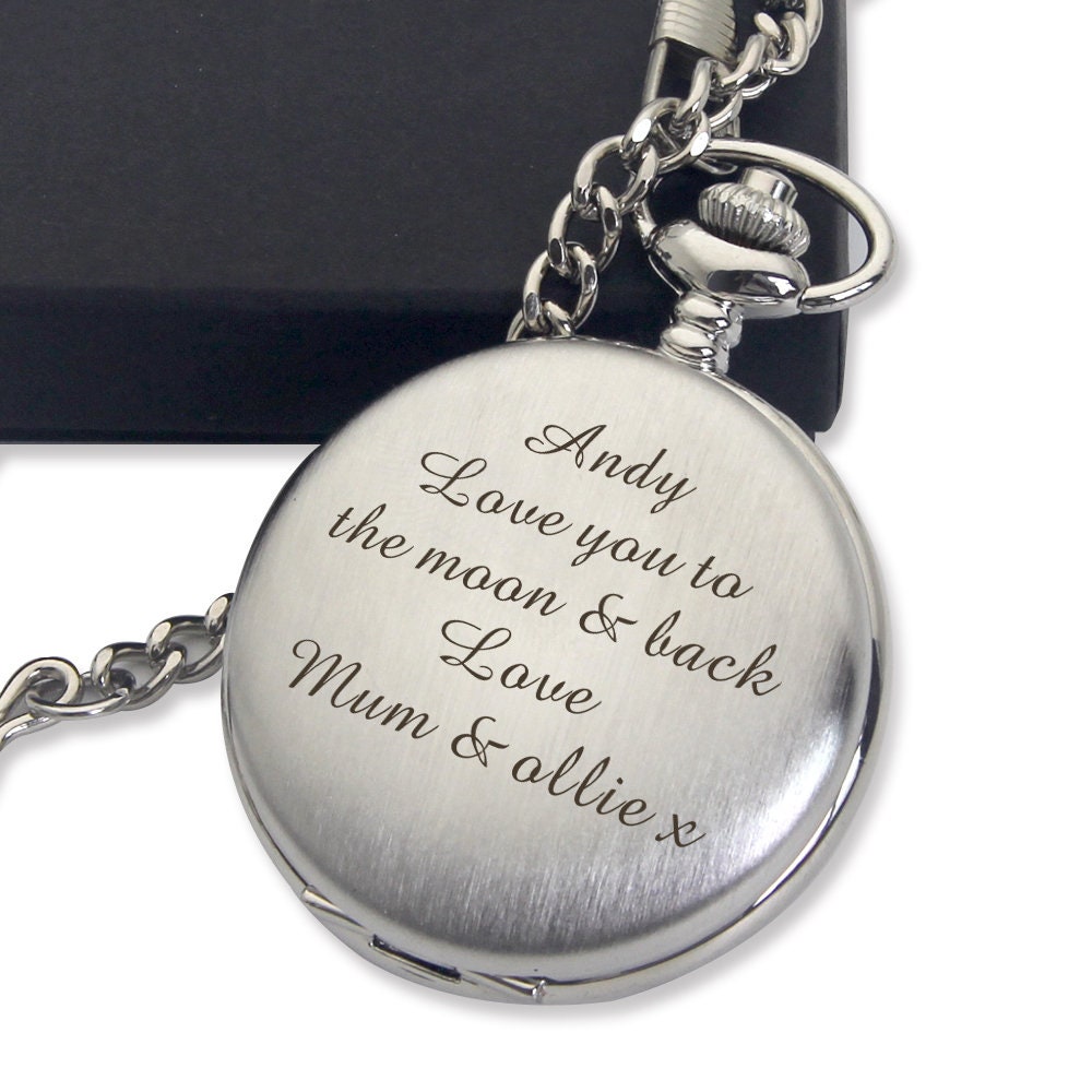 Personalized Pocket Watch Engraved Pocket Watch and Chain Personalized ...