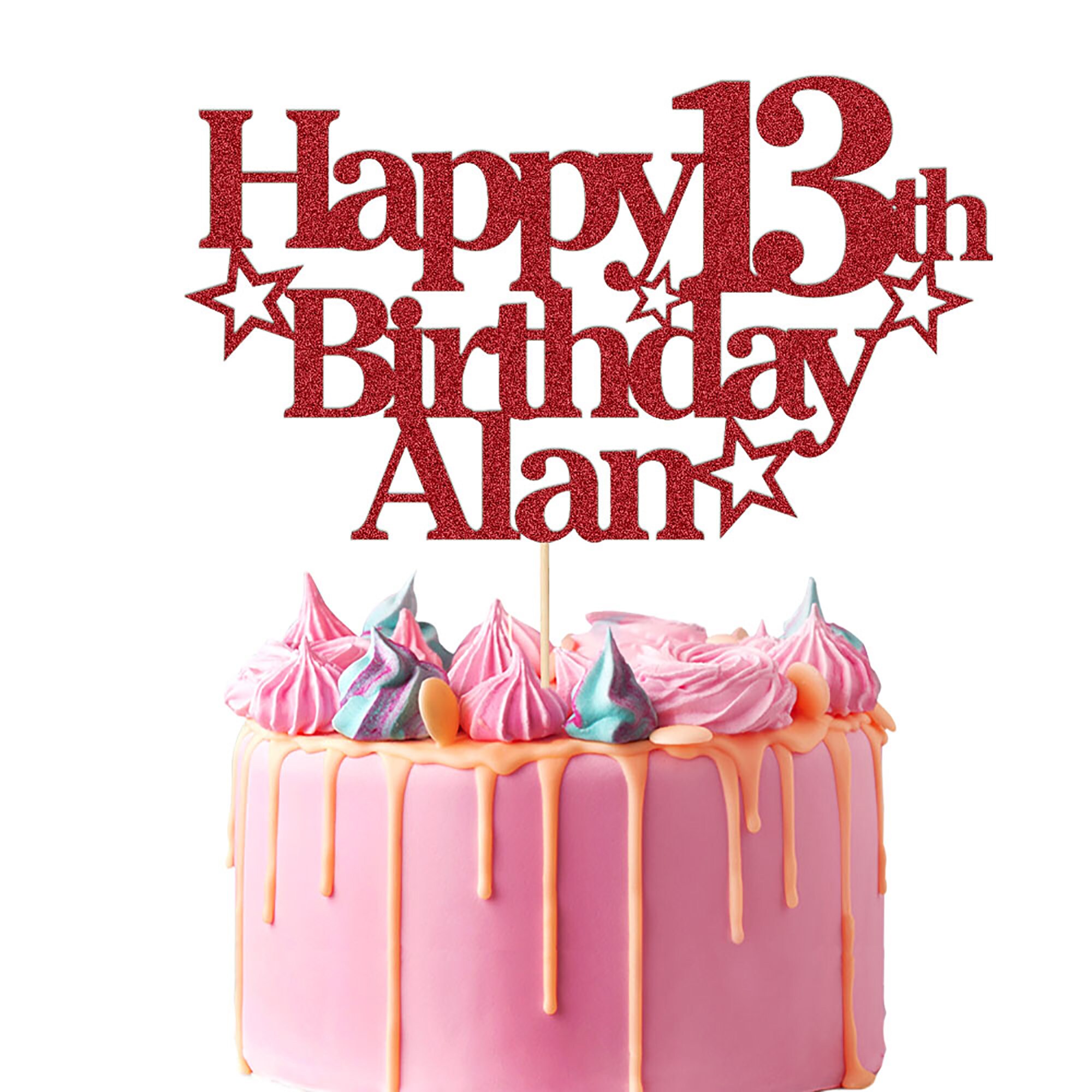 Personalized Cake Topper Custom Happy Birthday Cake Decoration - Etsy