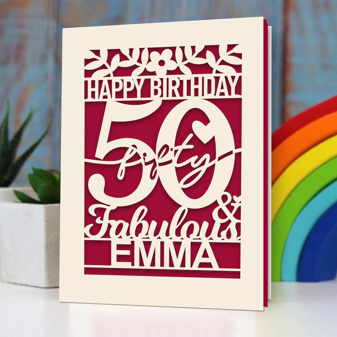 Personalized Birthday Cards Laser Paper Cut Card Custom Gift Cards ...
