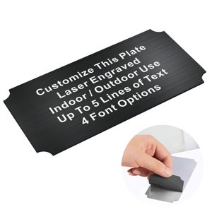 Engraved Name Plate Personalized Memorial Plaques for Doors Urns Solid ...