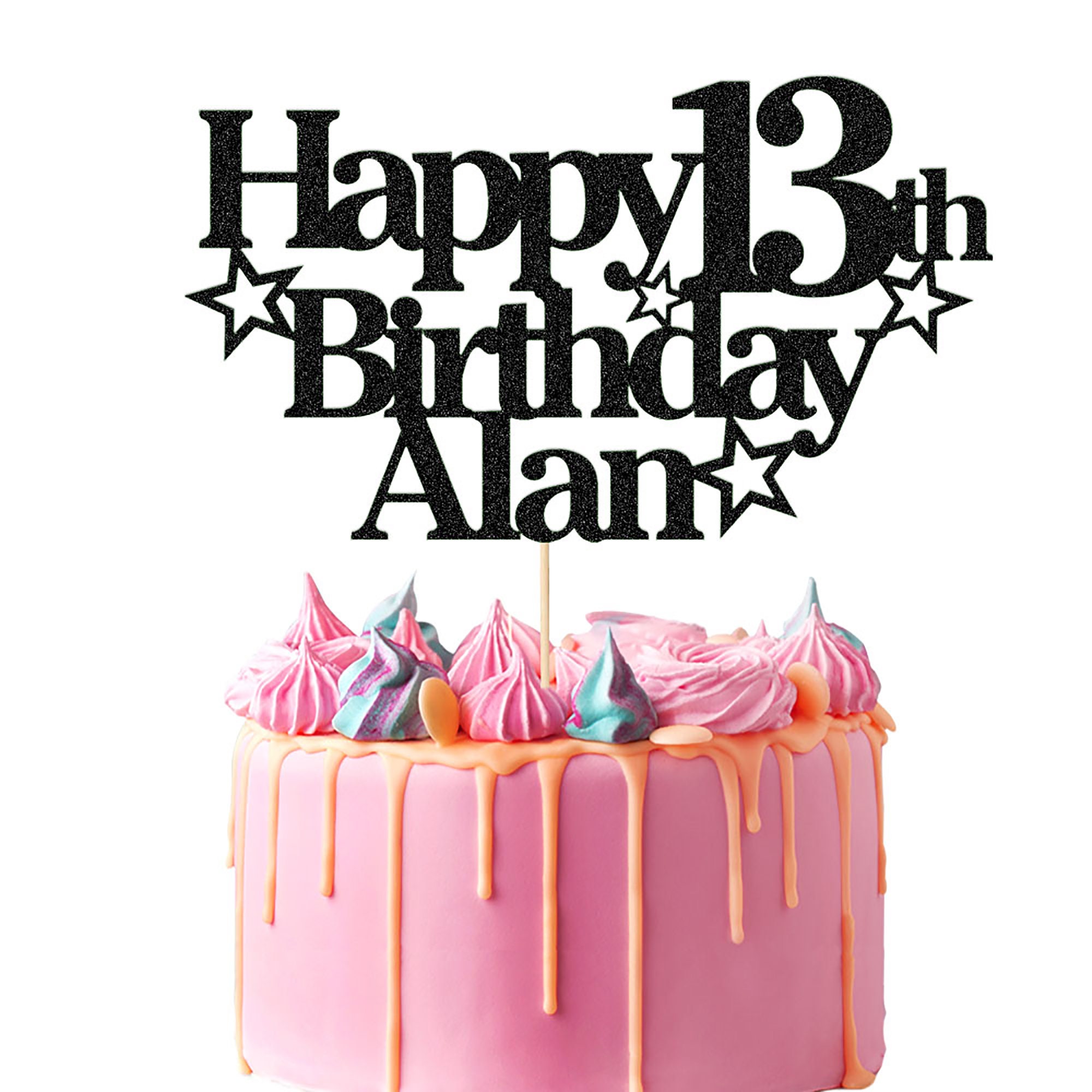 Personalized Cake Topper Custom Happy Birthday Cake Decoration - Etsy