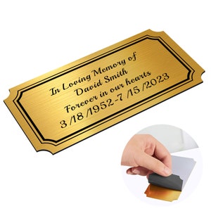 Engraved Name Plate Personalized Memorial Plaques for Doors Urns Solid ...