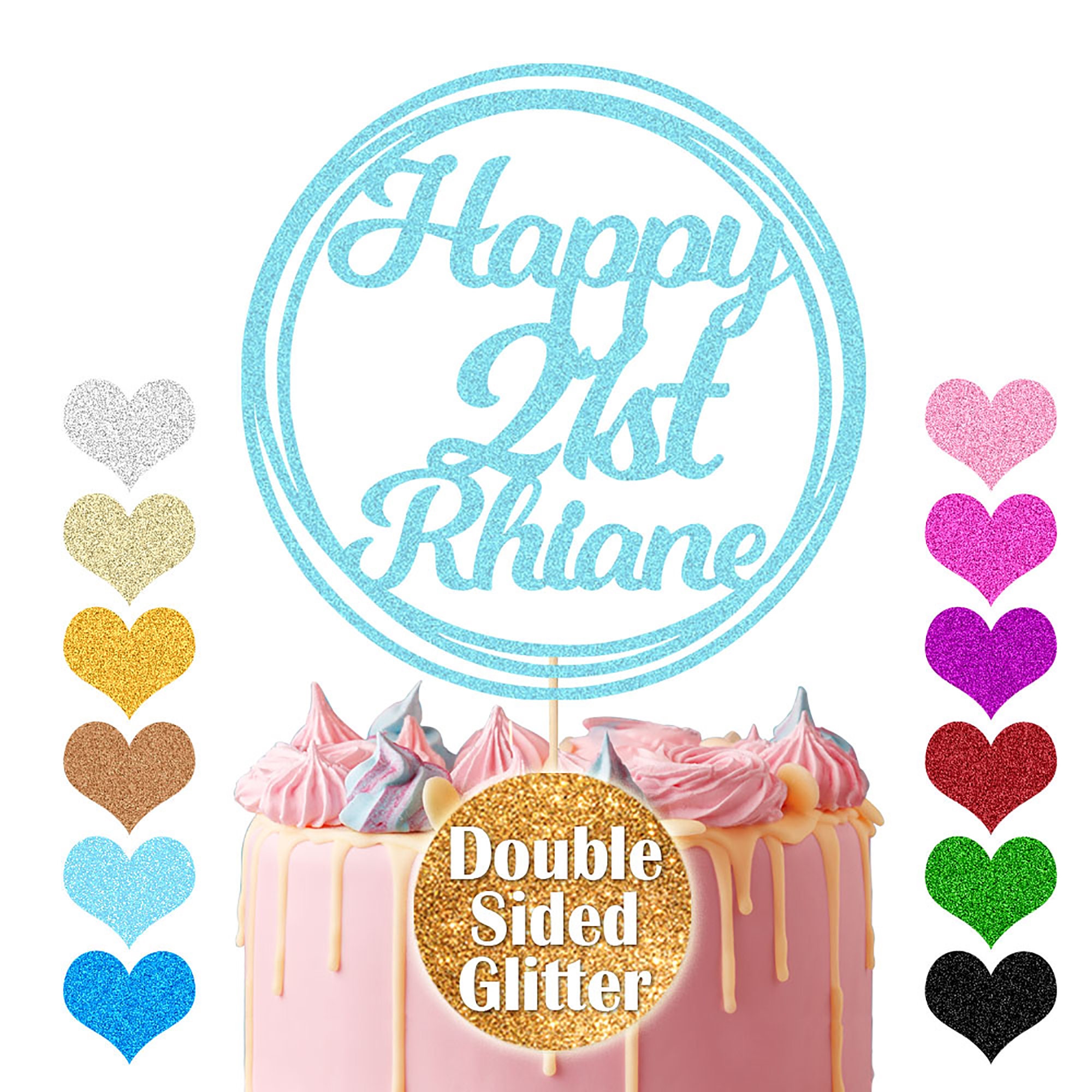 Personalized Happy Birthday Cake Topper Custom Cake Decoration | Etsy