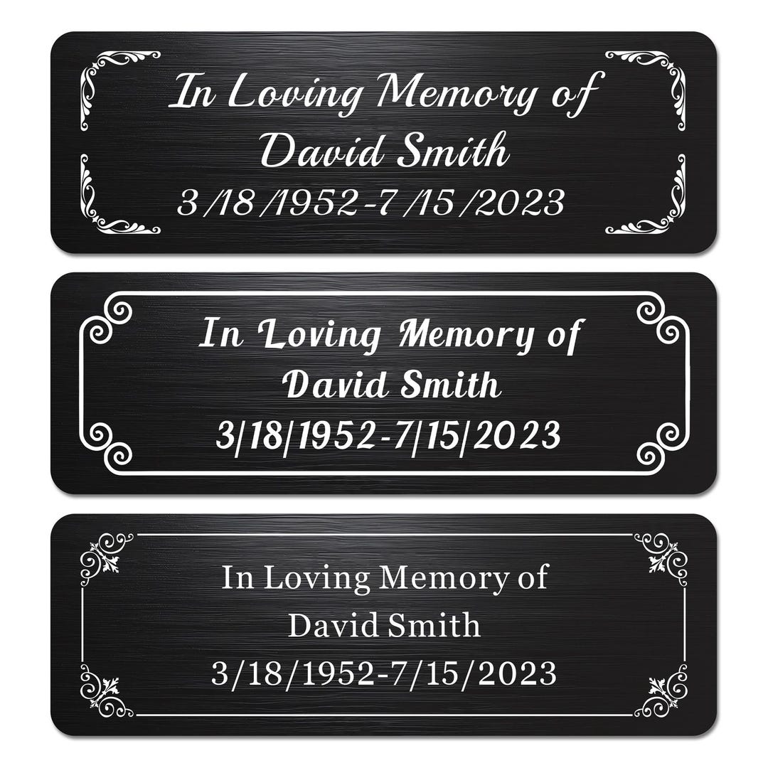 Personalized Brass Urn Name Plate: Custom Engraved Memorial Plaque (1 ...