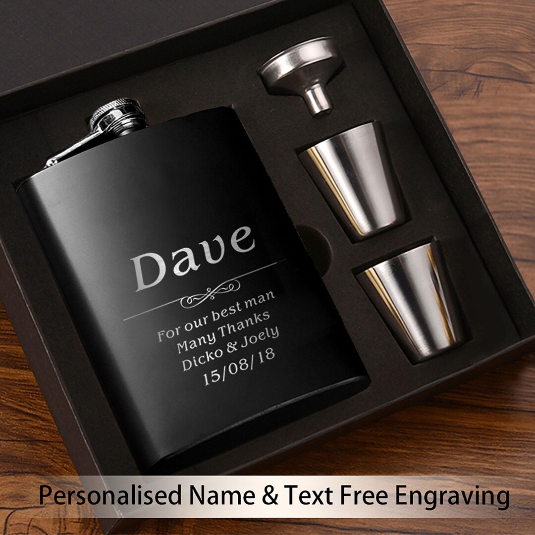 Personalized Hip Flask for Men Engraved Flask Wedding Favours for ...