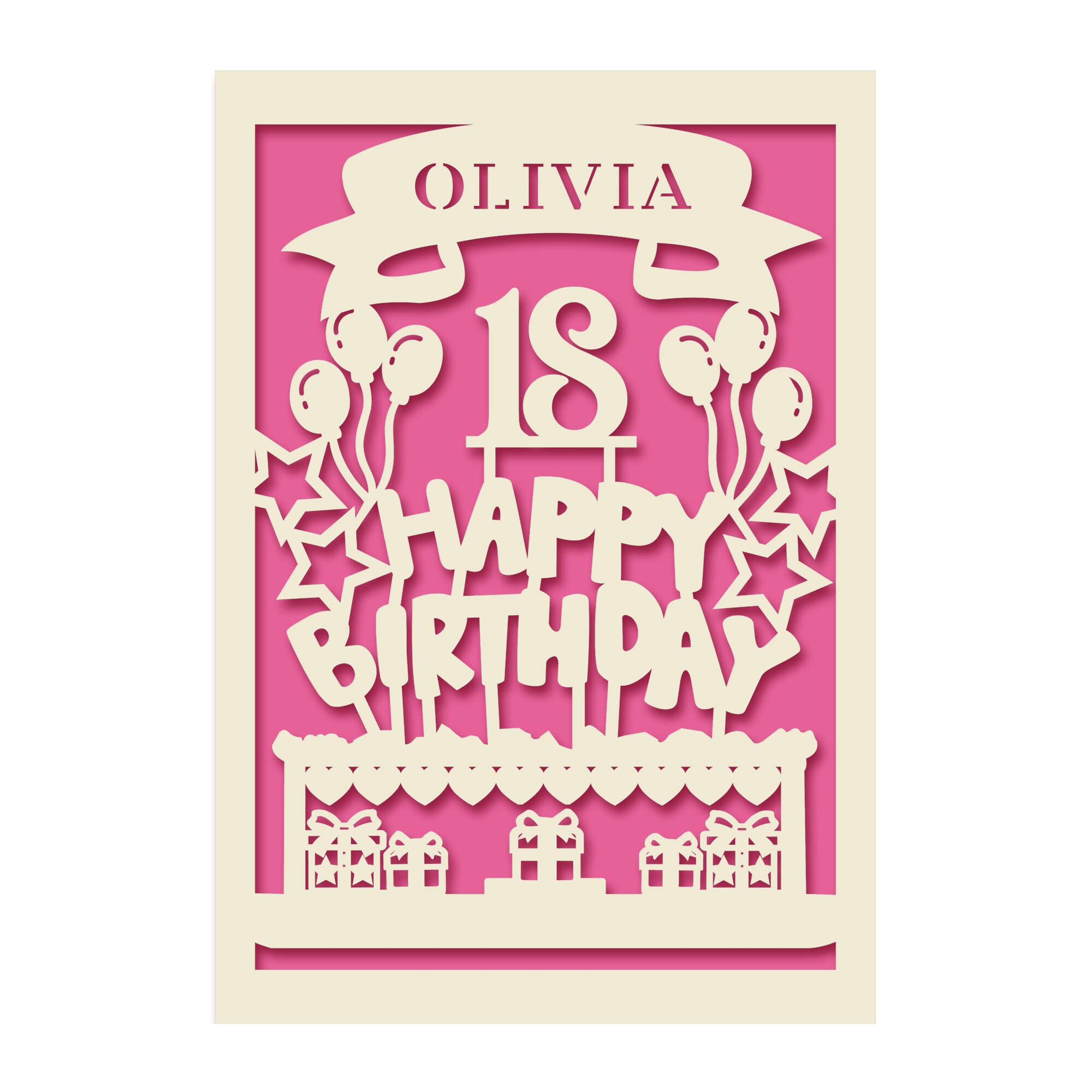 Personalized Happy Birthday Card Paper Cut Happy Birthday Card - Etsy