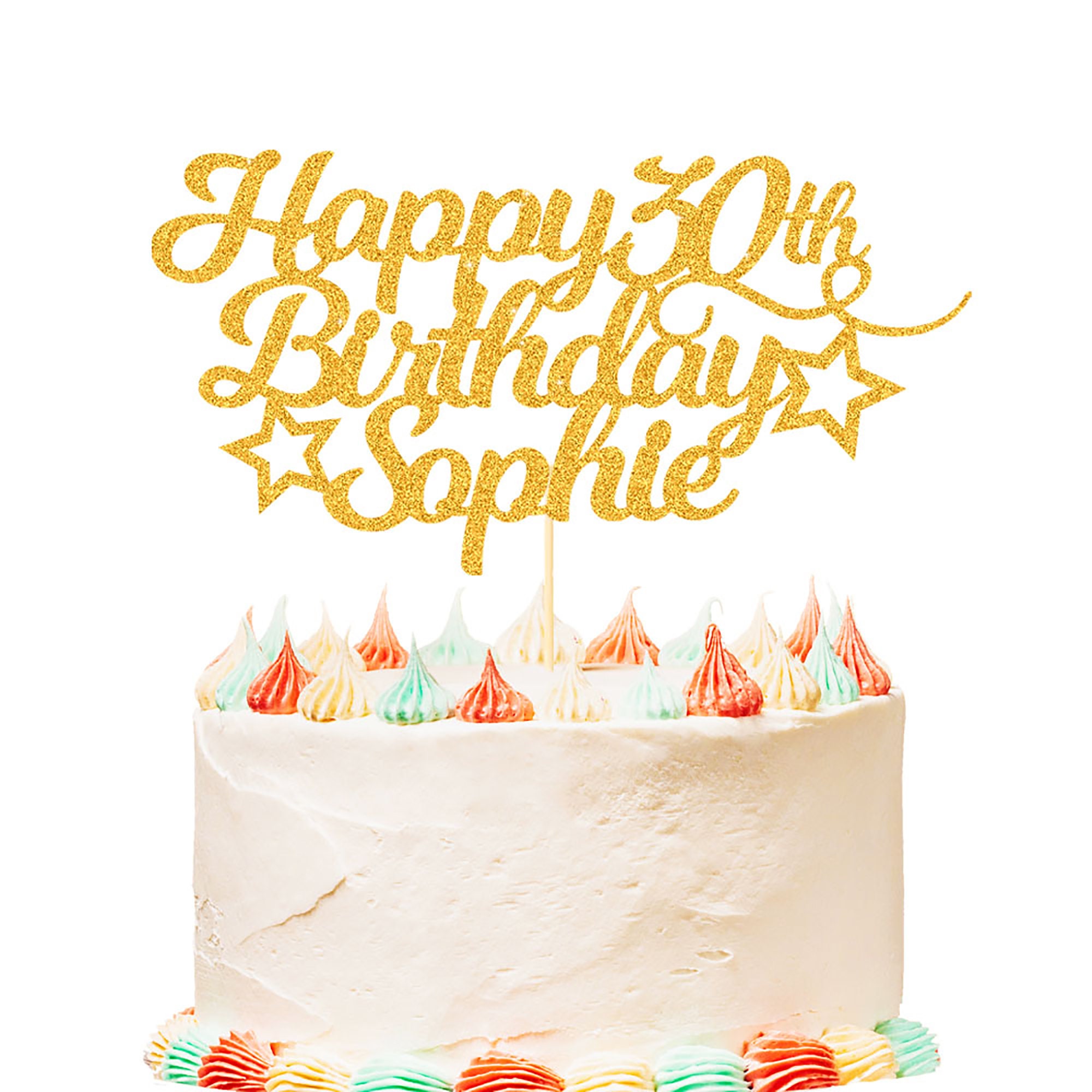 Personalized Cake Topper Custom Happy Birthday Cake Decoration - Etsy