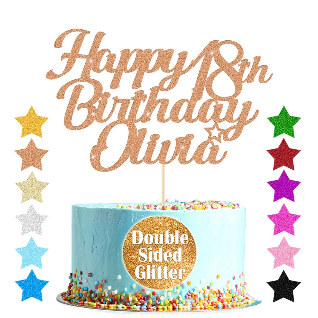 Personalized Happy Birthday Cake Topper Custom Birthday Cake Decoration ...