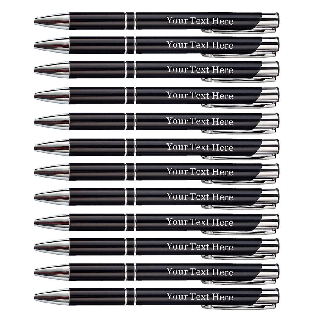 Personalized Pen 12 Pcs Custom Ballpoint Pens Black Pens With Name Pen ...