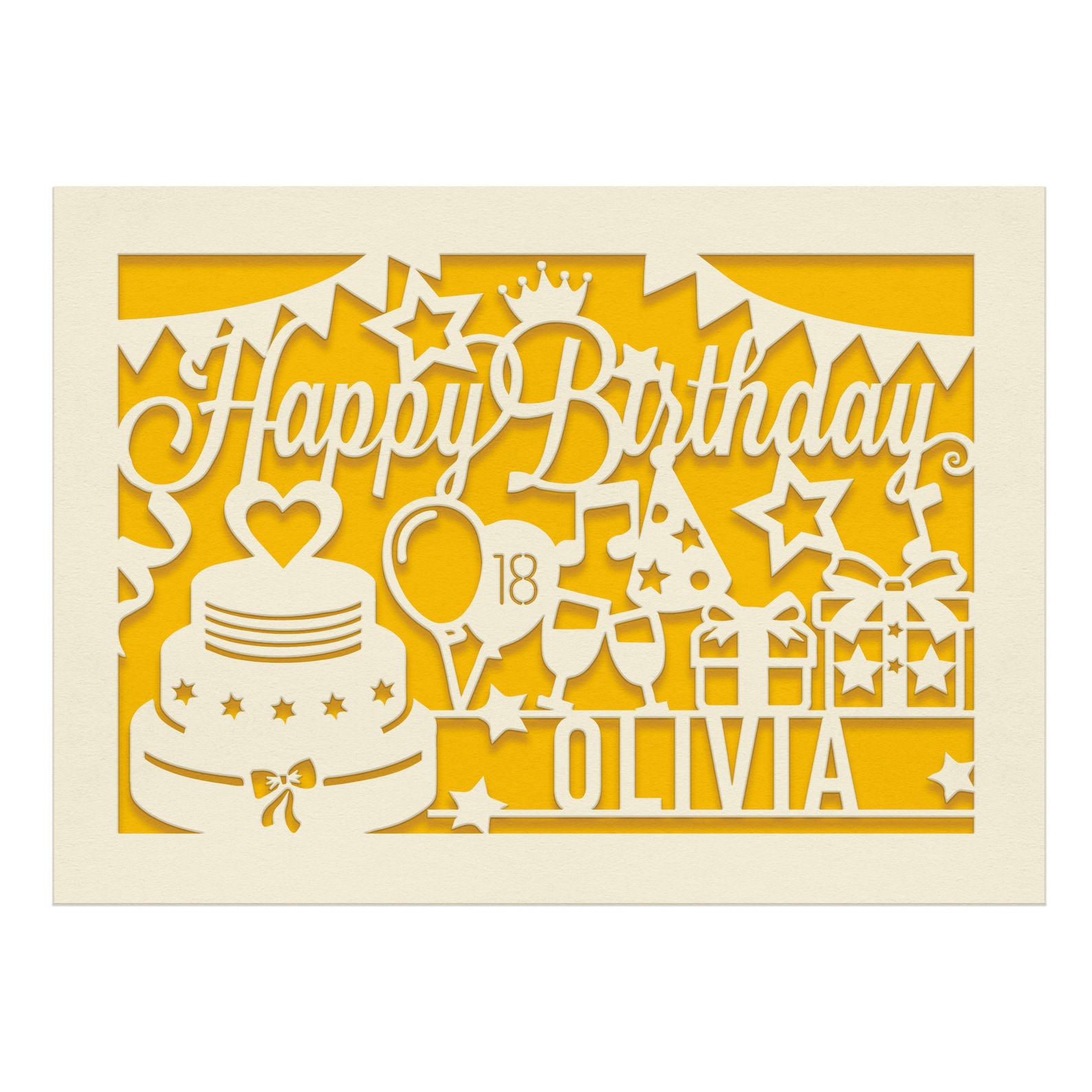 Personalized Birthday Card Laser Paper Cut Greeting Cards - Etsy