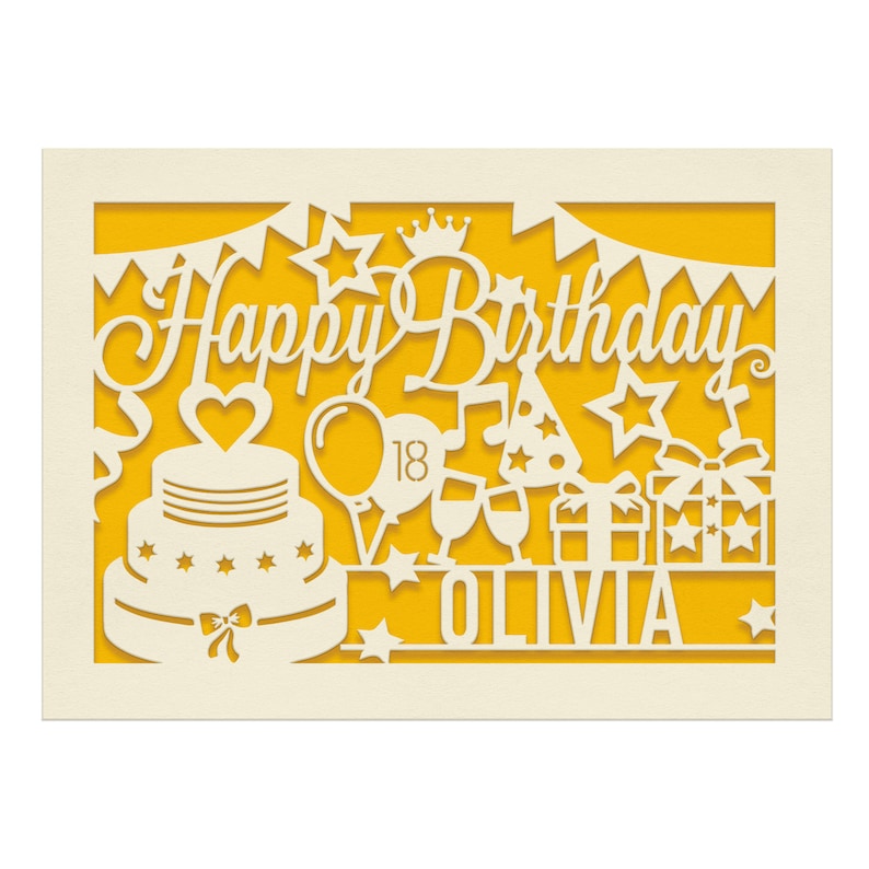 Personalized Birthday Card Laser Paper Cut Greeting Cards - Etsy