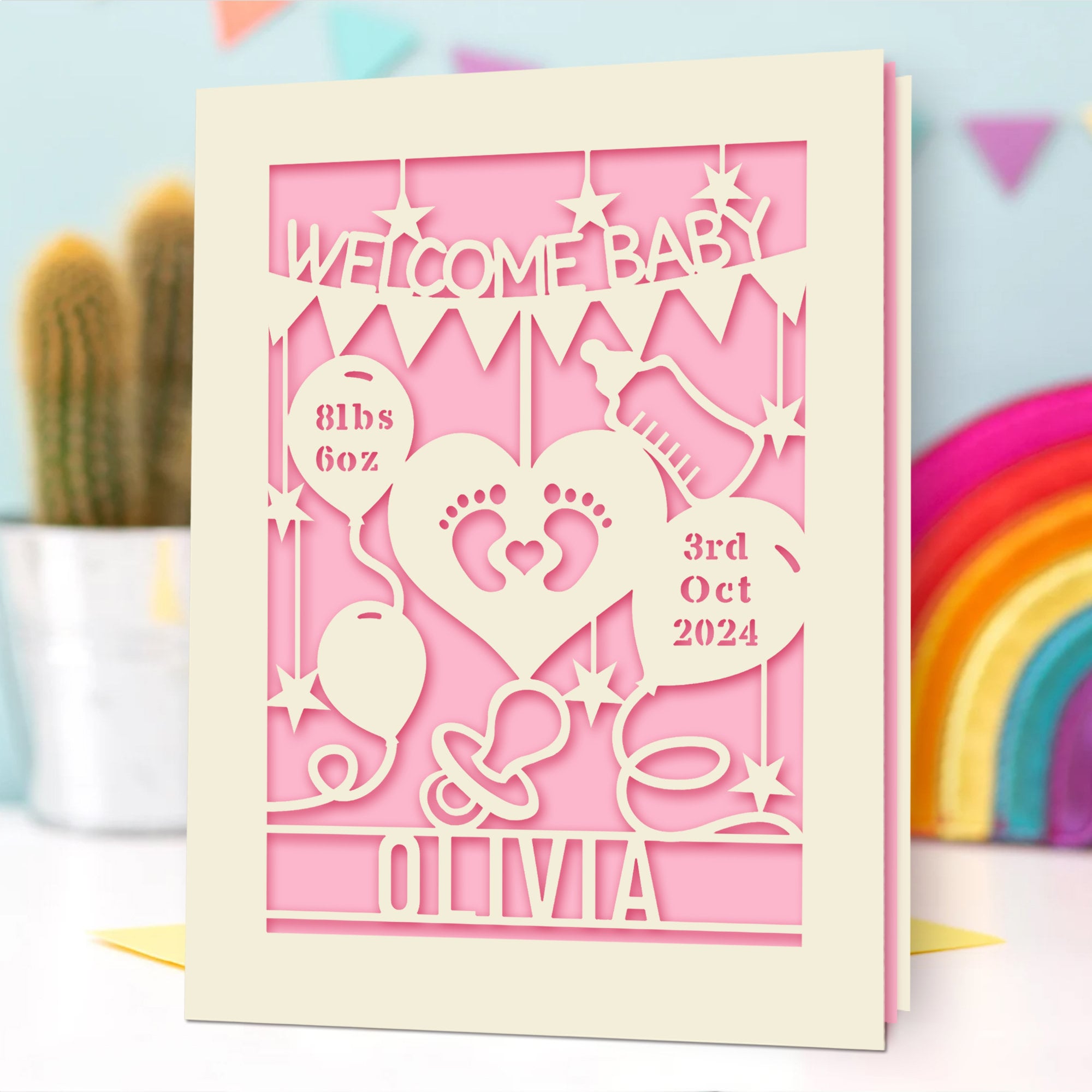 Personalized New Baby Card Custom New Baby Cards Gifts Congratulations ...