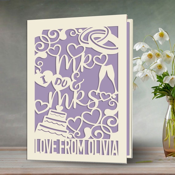 Personalized Wedding Card With New Couple Design Custom | Etsy