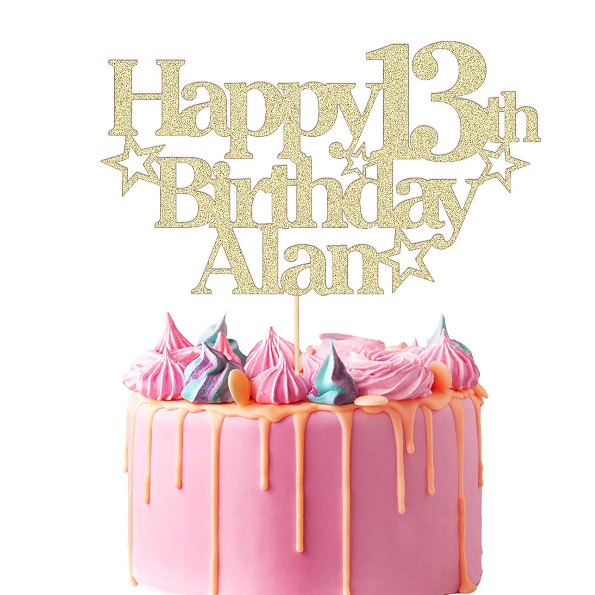 Personalized Cake Topper Custom Happy Birthday Cake Decoration - Etsy