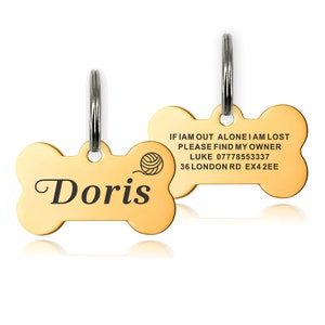Dog Tags for Pets Engraved UK Personalized Dog Name Tag Custom Dog ID ...