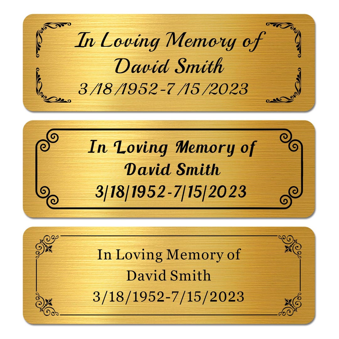 Engraved Name Plates Personalized Memorial Plaques for Doors Urn Name ...