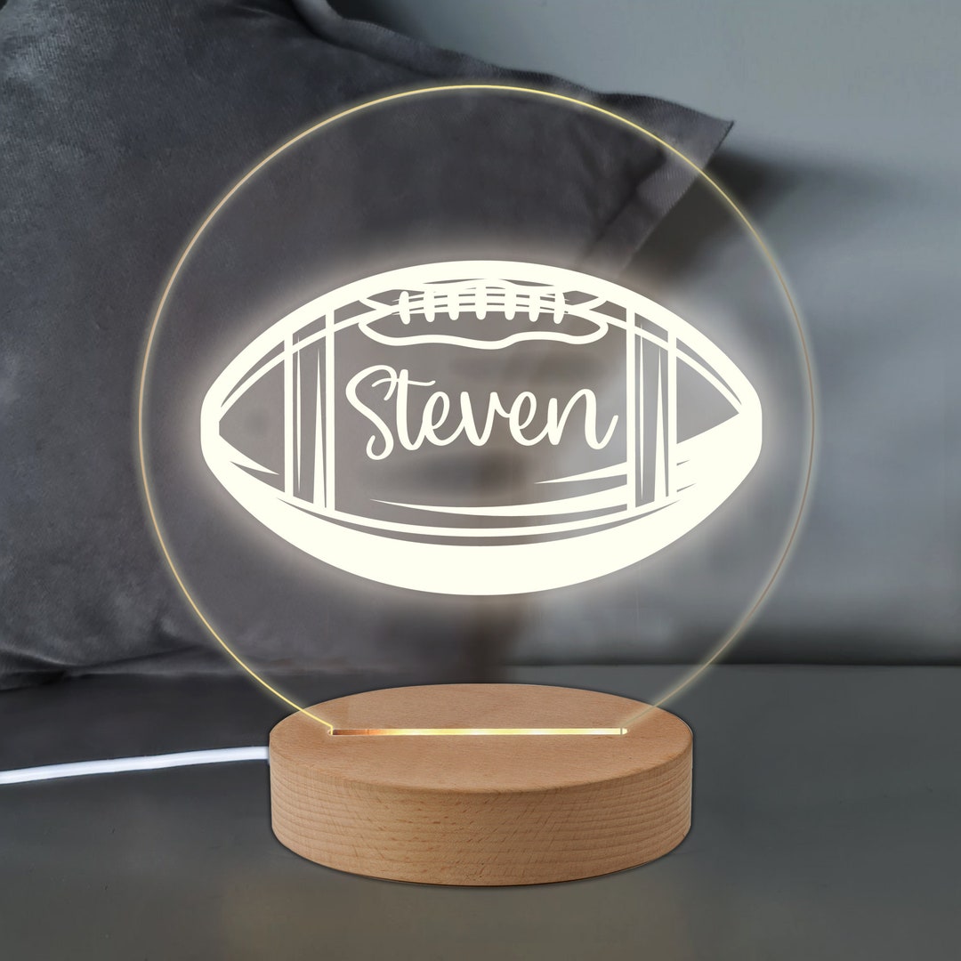 Personalized LED Desk Table Lamp Football Design Night Light Custom ...