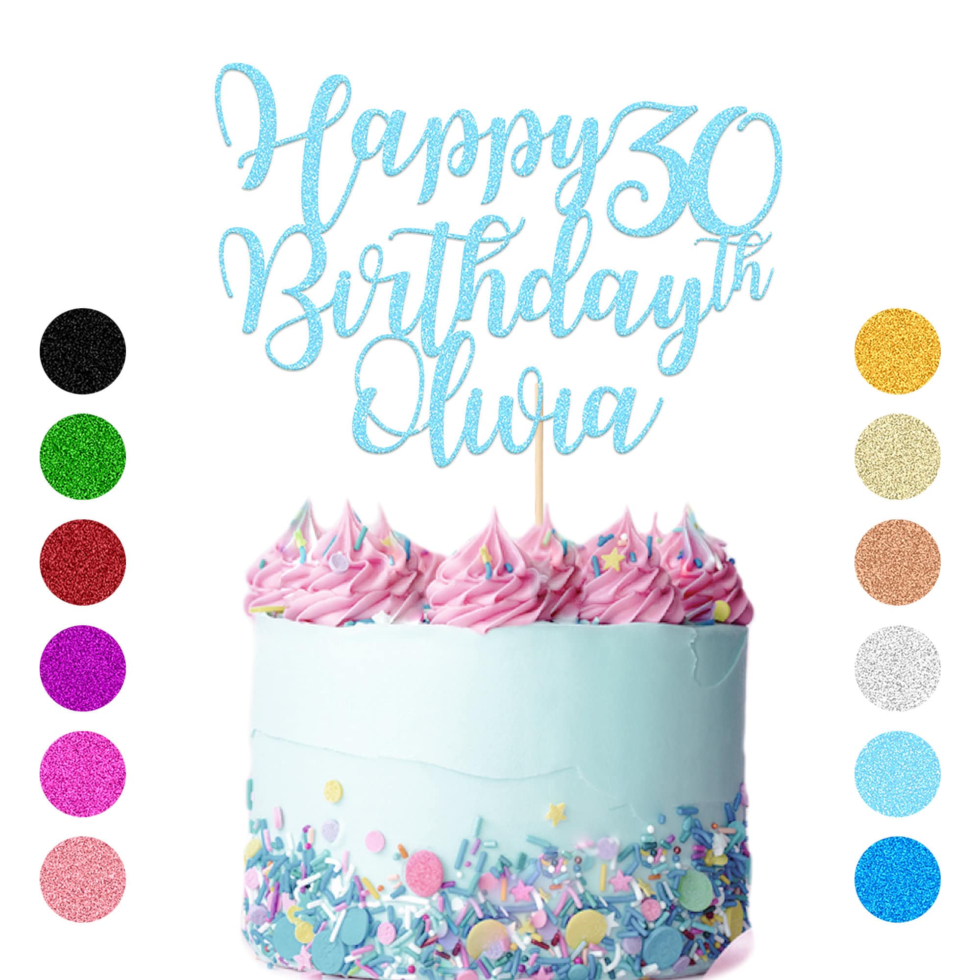 Personalized Cake Topper Custom Happy Birthday Cake Decoration - Etsy